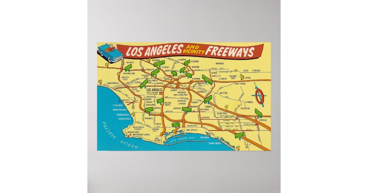 Los Angeles Freeways Poster | Zazzle