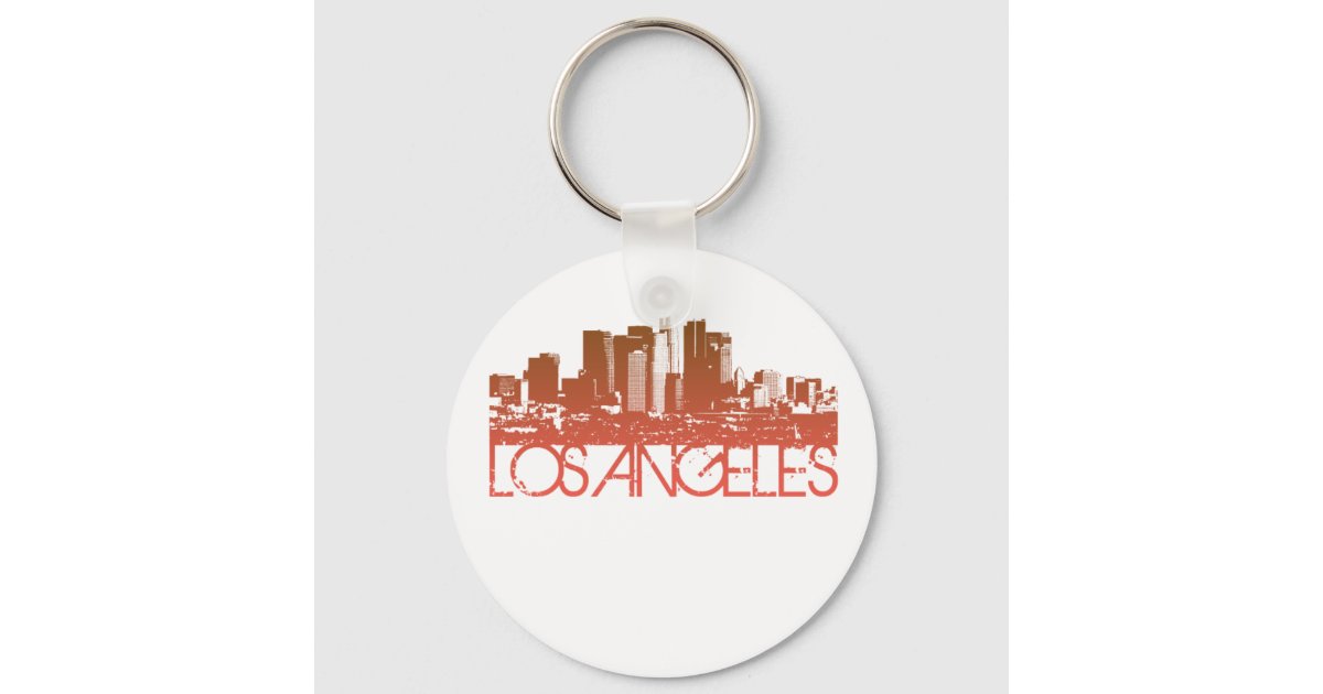 Los Angeles Skyline Design Keychain | Zazzle