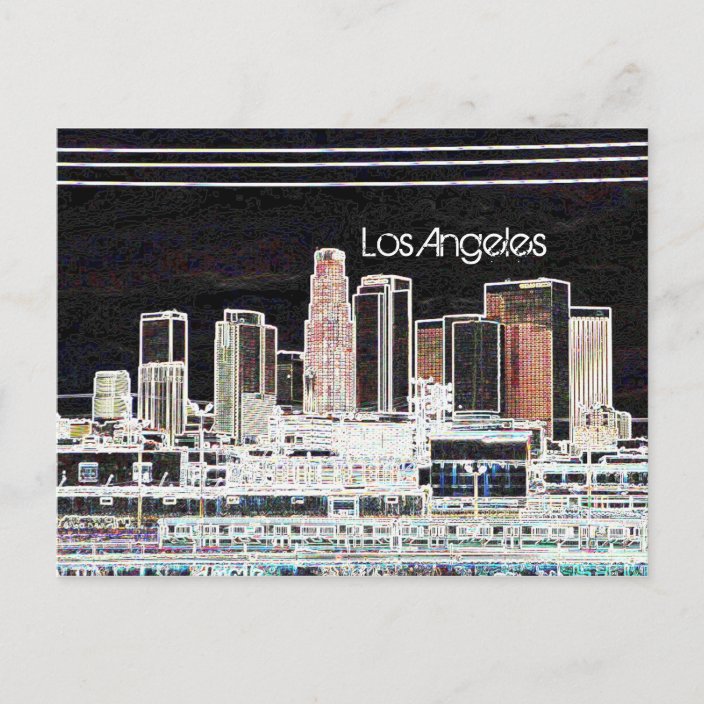 Los Angeles Skyline Postcard | Zazzle.com