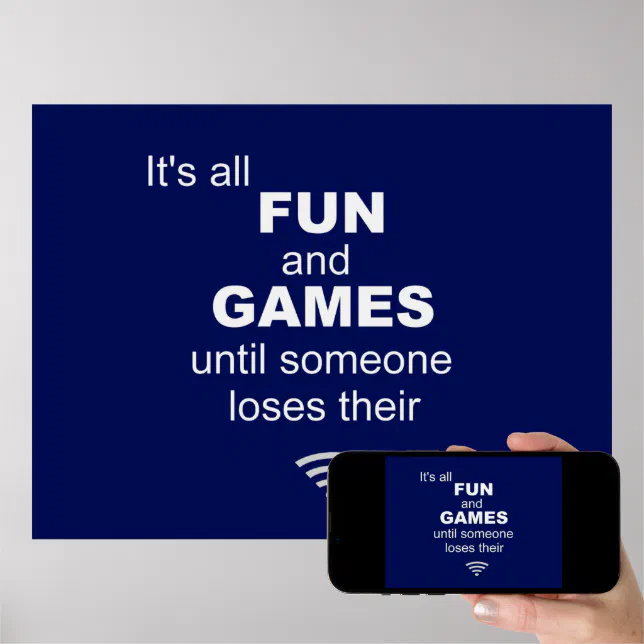 Losing WiFi Internet Poster - Blue | Zazzle