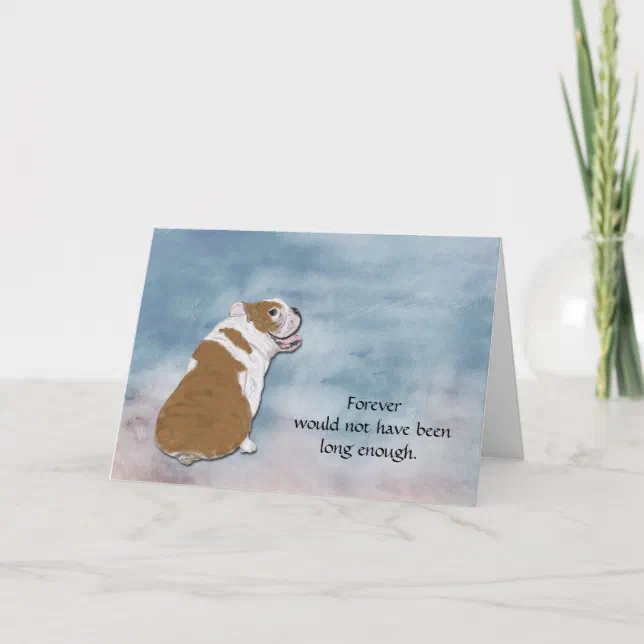 Loss of Bulldog Condolence Sympathy Card | Zazzle