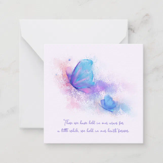 Loss of Child Infant Stillborn Butterfly Sympathy Note Card | Zazzle