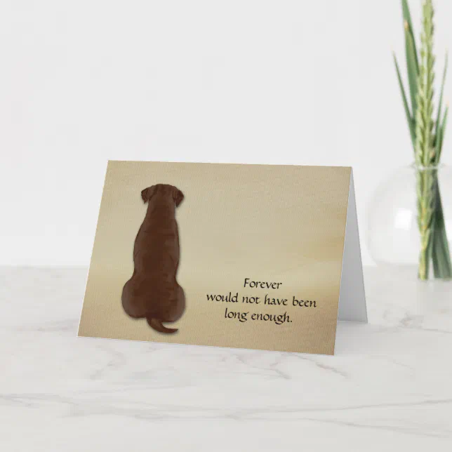 Loss of Chocolate Lab Condolence Sympathy Card | Zazzle