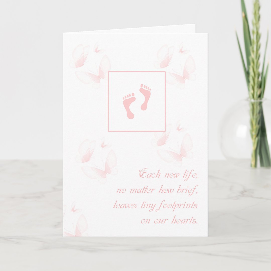 Loss of Female Child Sympathy Little Footprints Card | Zazzle