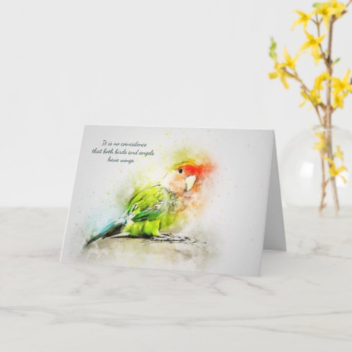 Loss of Pet Bird Custom Sympathy Card | Zazzle