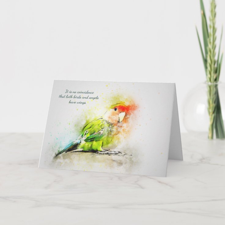 Loss of Pet Bird Custom Sympathy Card | Zazzle
