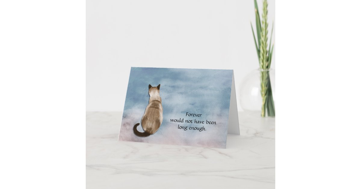 Loss of Siamese Cat Sympathy Card | Zazzle