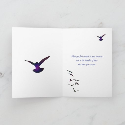 Loss of uncle, sympathy card, flying birds card | Zazzle