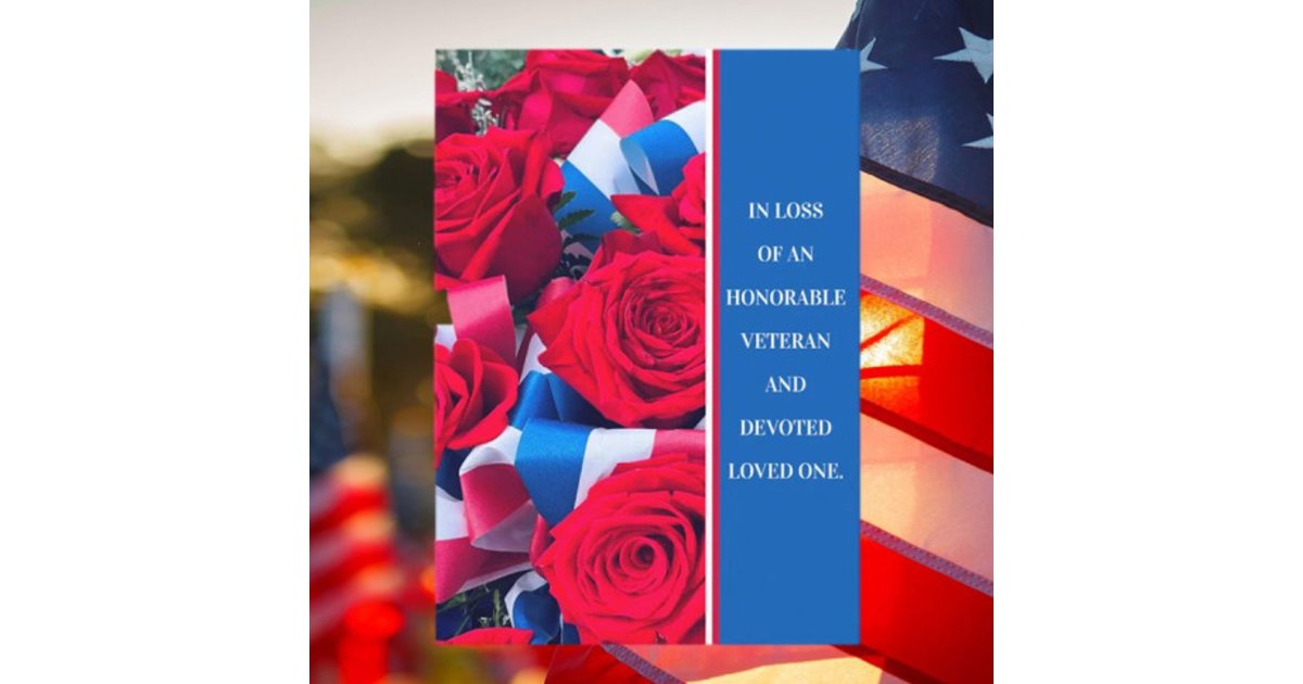 Loss of Veteran Loved One Sympathy Card | Zazzle