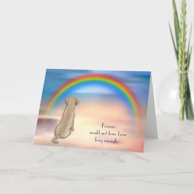 Loss of Yellow Lab Rainbow Sympathy Card | Zazzle