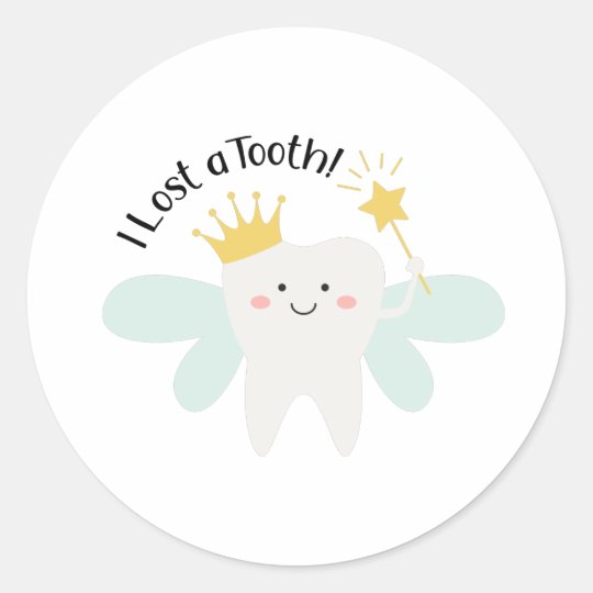 Lost A tooth Classic Round Sticker | Zazzle.com