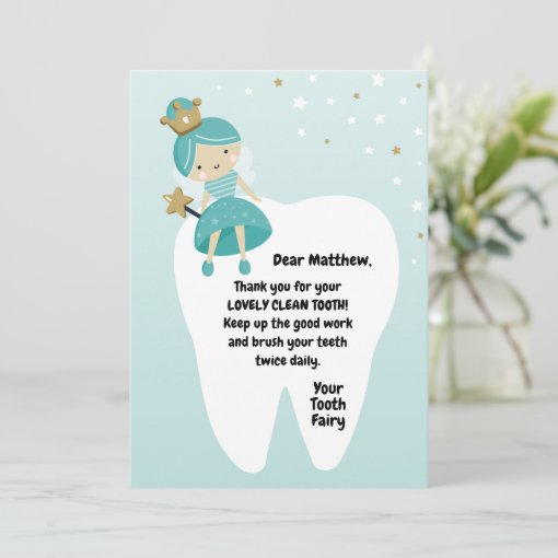 Lost First Tooth Card. Tooth Fairy Visit Note. Holiday Card | Zazzle