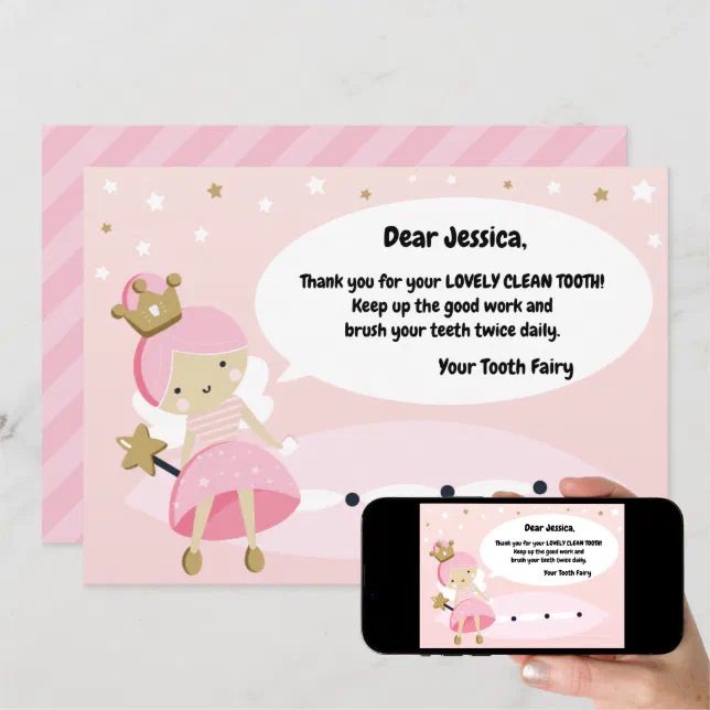 Lost First Tooth Card. Tooth Fairy Visit Note. Holiday Card | Zazzle