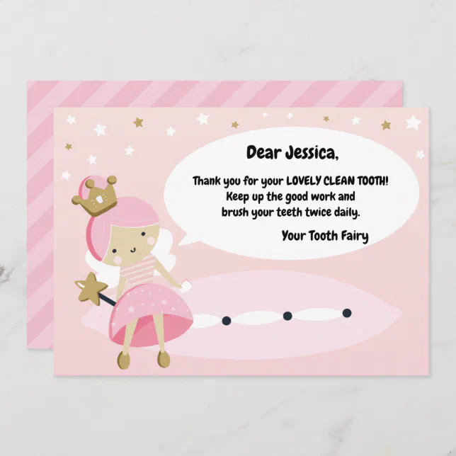 Lost First Tooth Card. Tooth Fairy Visit Note. Holiday Card | Zazzle