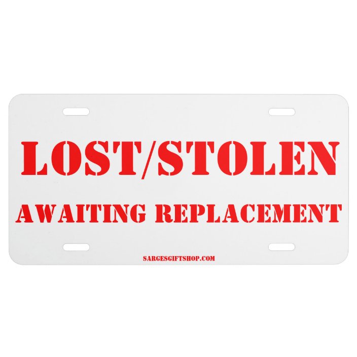 Lost or Stolen Licence Plate | Zazzle.com