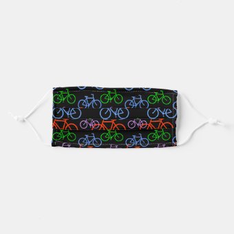 Lots of Bicycles Pattern on Black Adult Cloth Face Mask | Zazzle