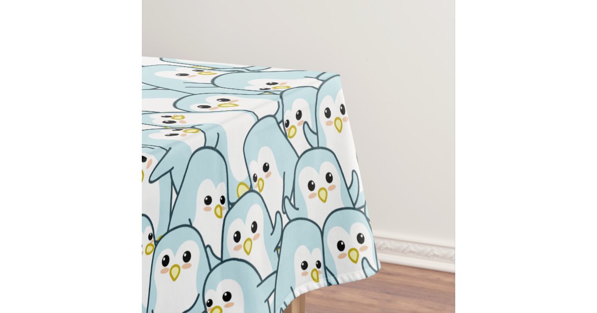 Lots of cartoon Penguins Tablecloth | Zazzle