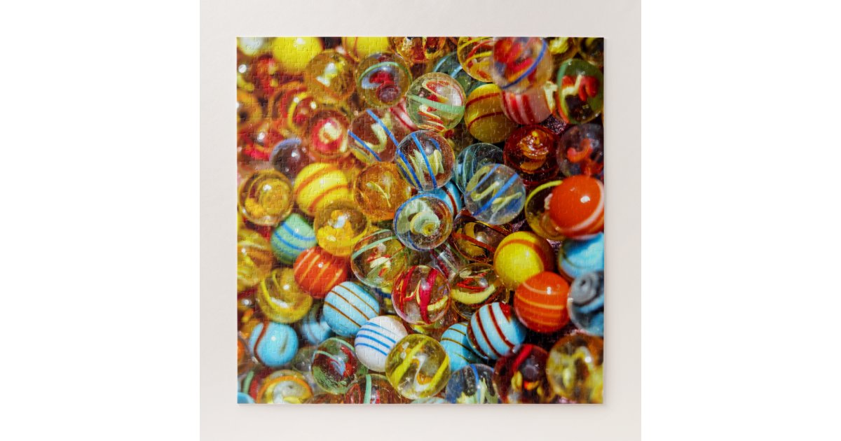 Lots of Colorful Glass Marbles Design Jigsaw Puzzle | Zazzle