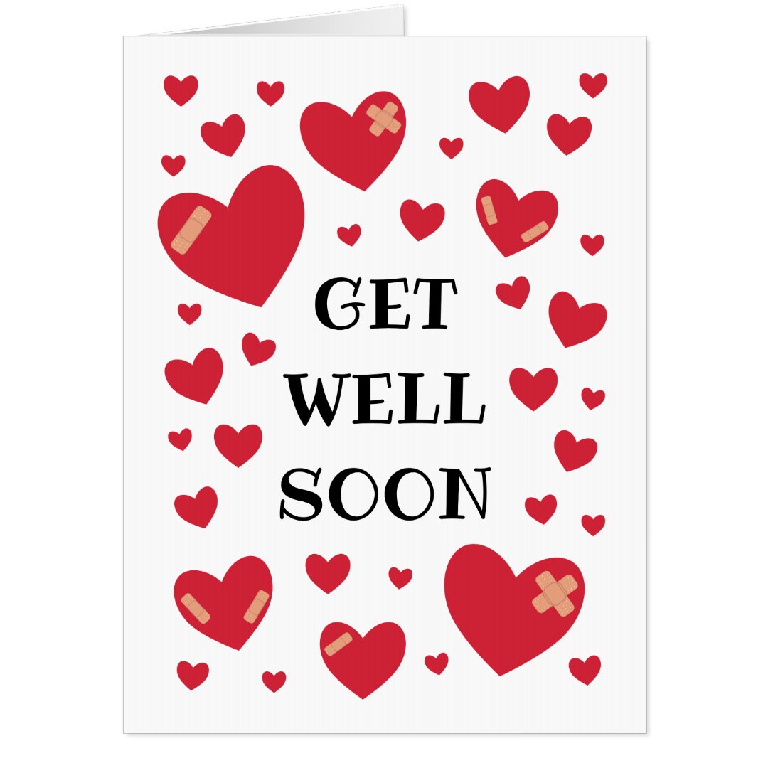 Lots of Hearts Get Well Soon Big Card | Zazzle