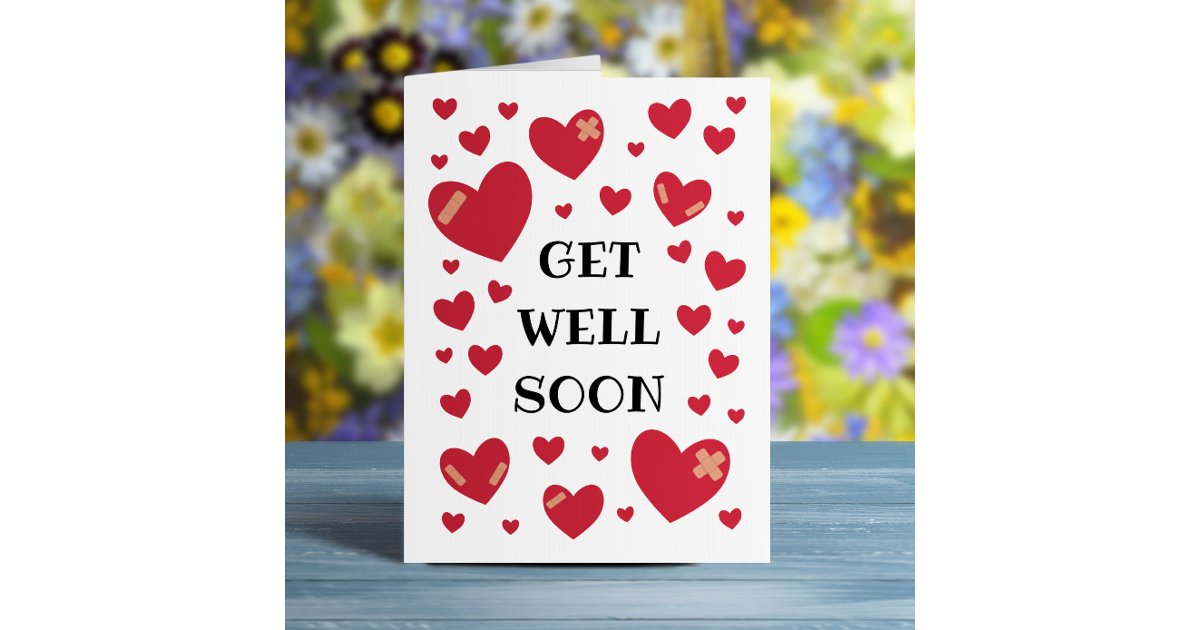 Lots of Hearts Get Well Soon Big Card | Zazzle