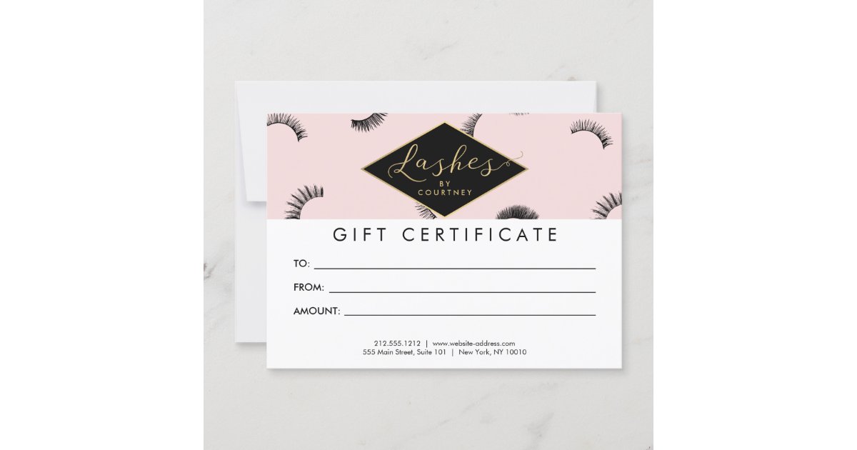 Lots of Lashes Lash Salon Pink/Black Gift Card | Zazzle