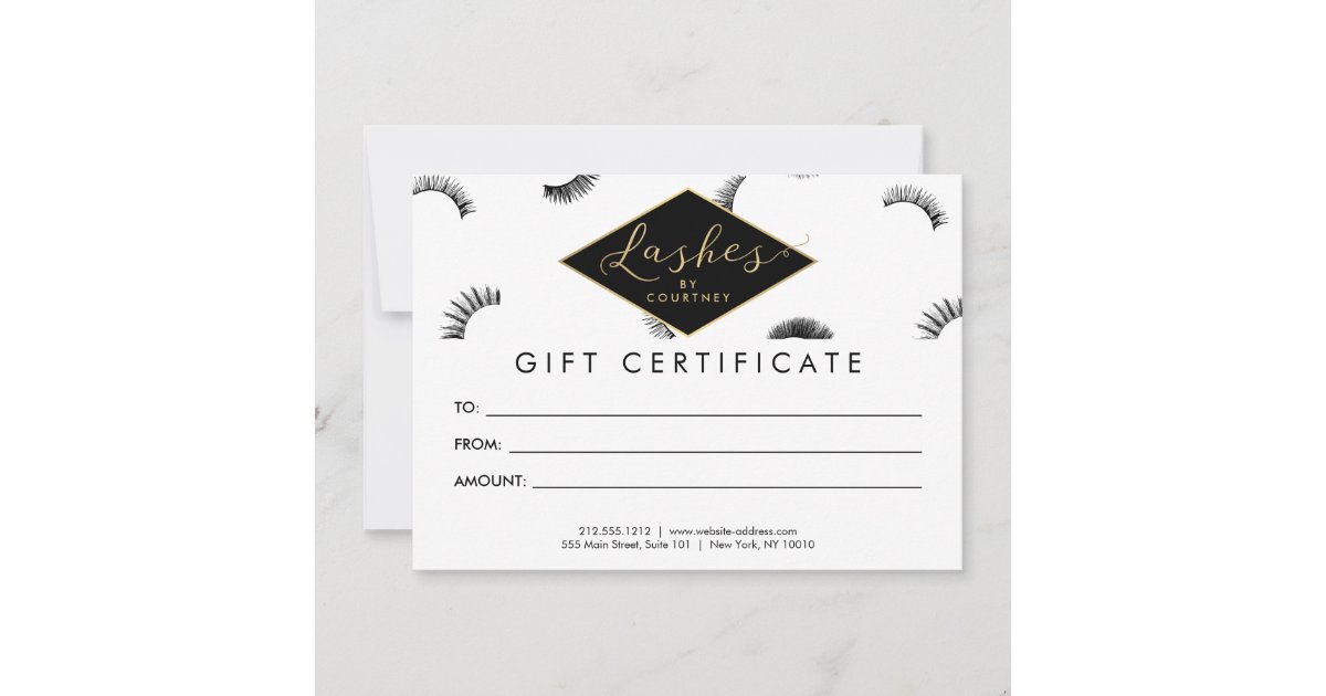 Lots of Lashes Lash Salon White/Black Gift Card | Zazzle