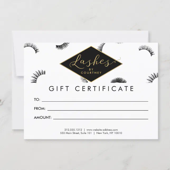 Lots of Lashes Lash Salon White/Black Gift Card | Zazzle