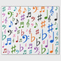 Lots of Musical Notes and Symbols Wrapping Paper | Zazzle