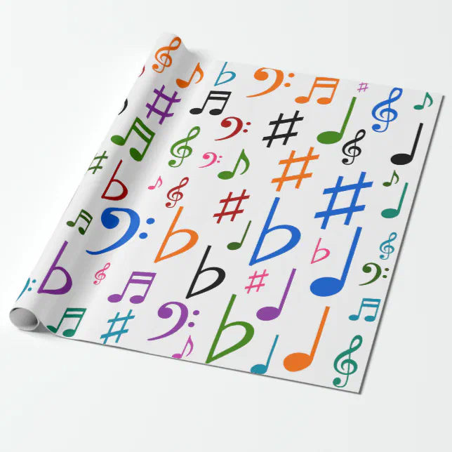 Lots of Musical Notes and Symbols Wrapping Paper | Zazzle