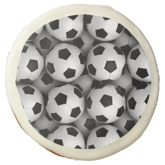 lots of soccer balls sugar cookie | Zazzle