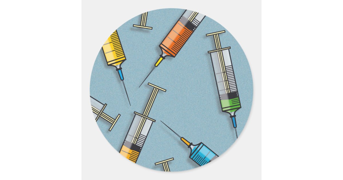 Lots of Syringes Classic Round Sticker | Zazzle