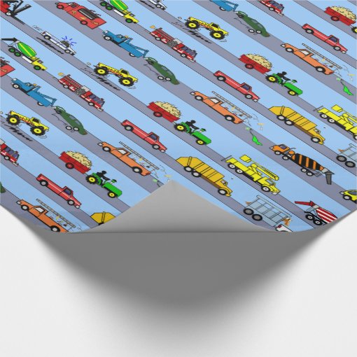 Lots of Trucks Fun Kids Gift Wrapping Paper | Zazzle