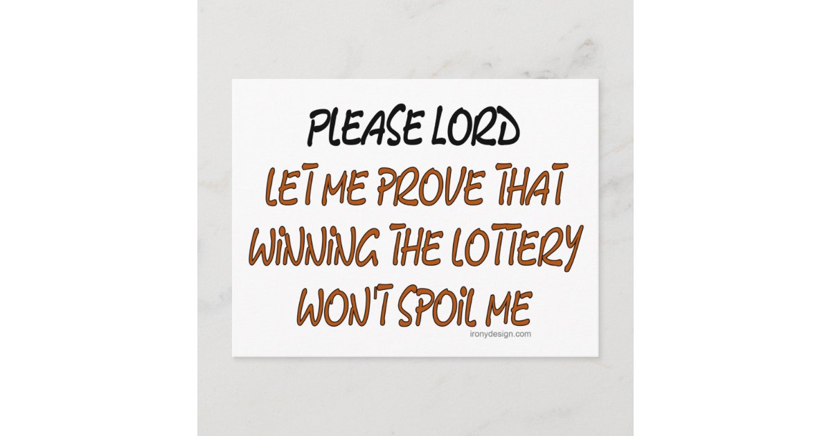 Lottery Humor Postcard | Zazzle