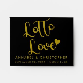 Lotto Love Lottery Ticket Minimalist Wedding favor Envelope | Zazzle