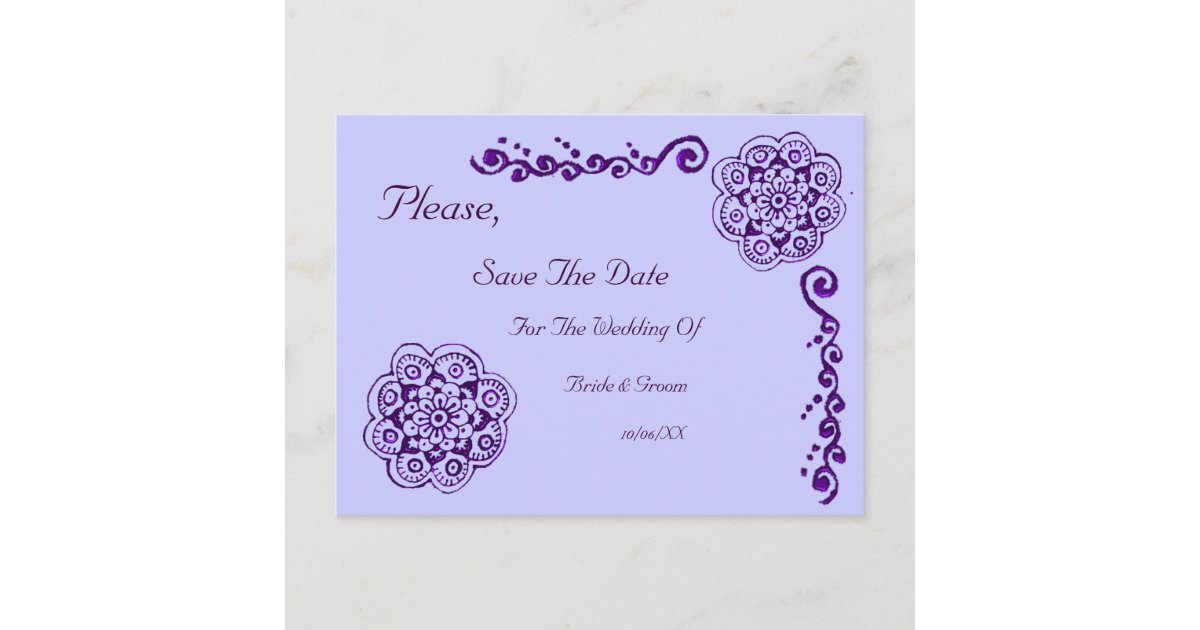 Lotus Blossom (Henna) (Purple) Announcement Postcard | Zazzle