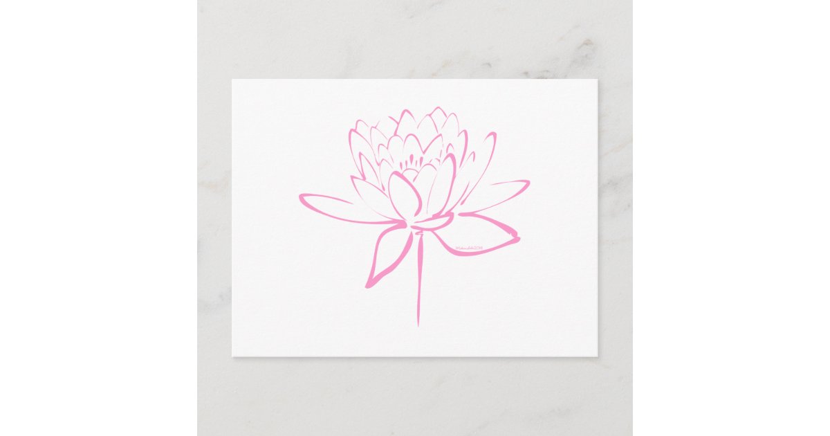 Lotus Calligraphy (Pink) Postcard | Zazzle