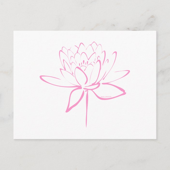 Lotus Calligraphy (Pink) Postcard | Zazzle.com