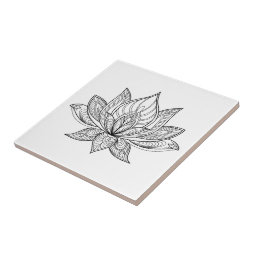 Lotus Ceramic Tile | Zazzle