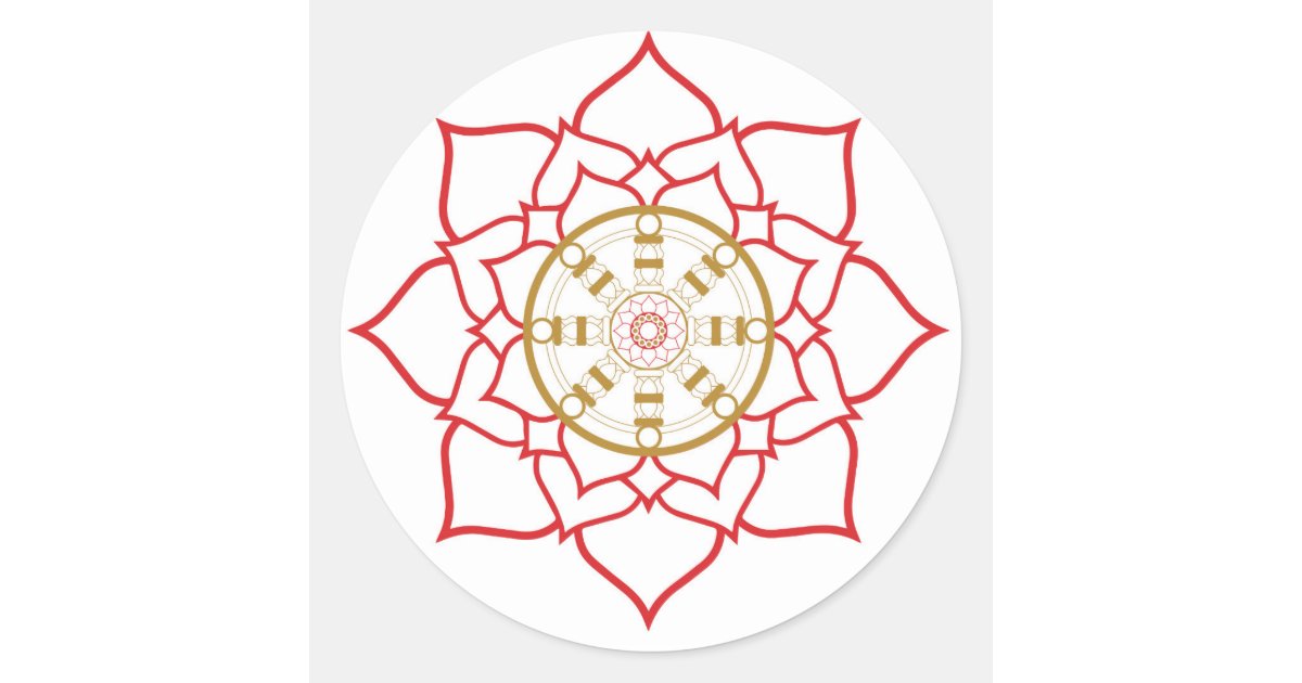 Lotus Dharma Wheel Sticker | Zazzle