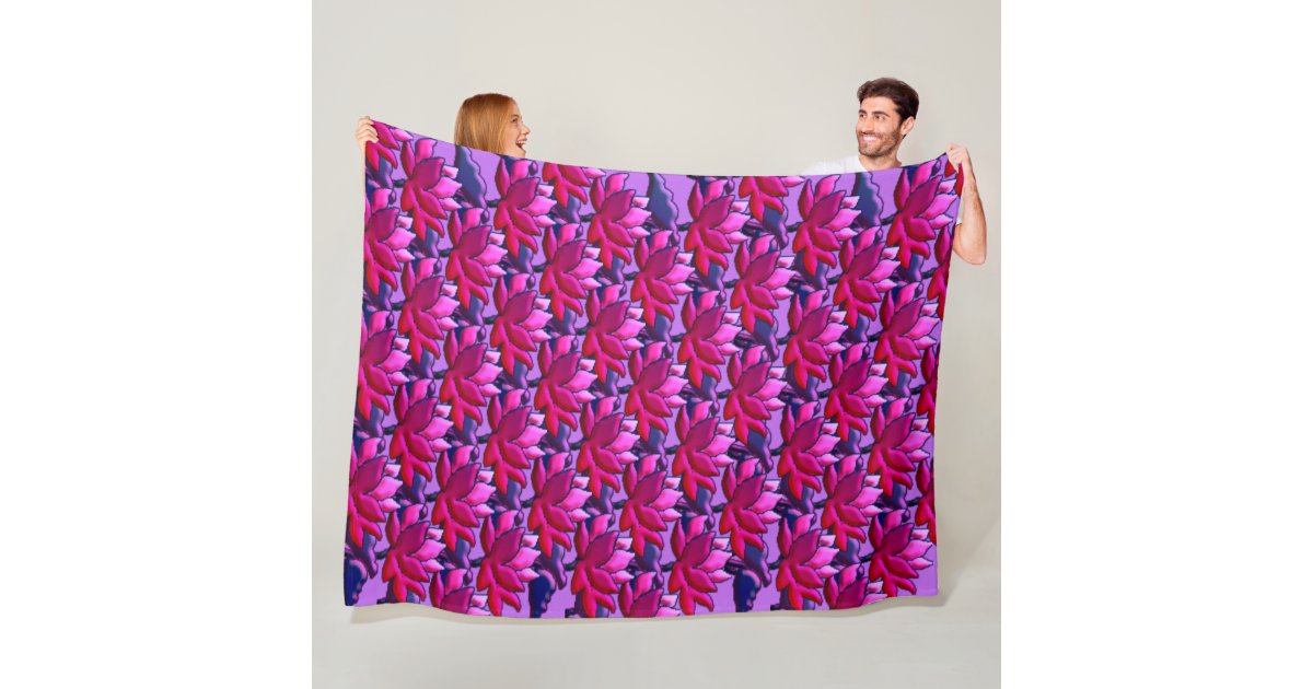 Lotus emote Miami Nights Fleece Blanket | Zazzle