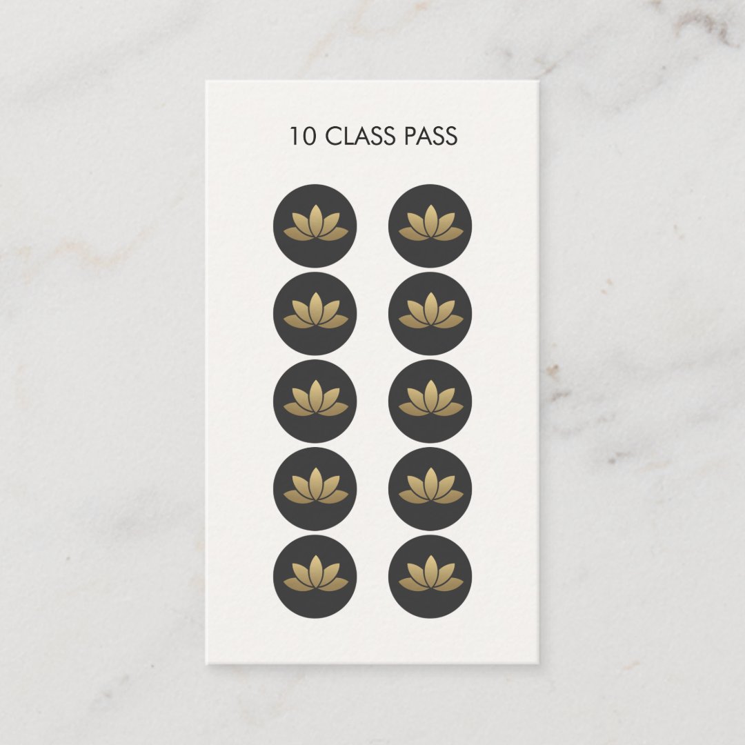 Lotus Flower 10 Class Pass Card | Zazzle