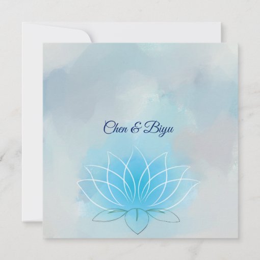 Lotus Flower Custom Wedding Invitation | Zazzle