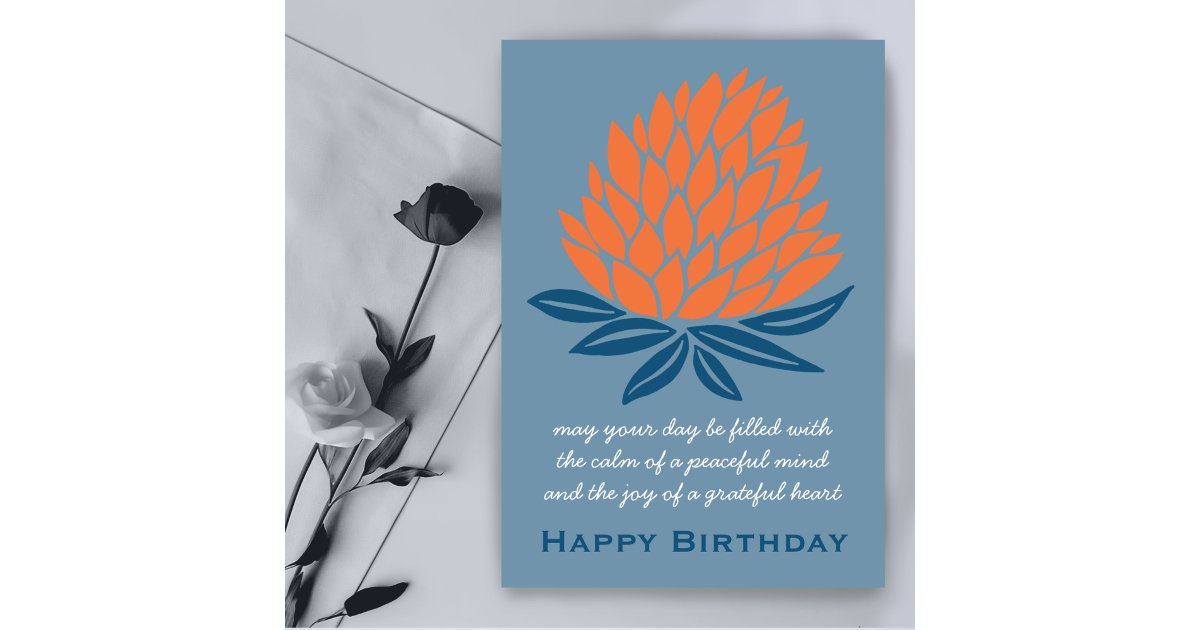 Lotus Flower Inspirational Mindful Happy Birthday Card | Zazzle
