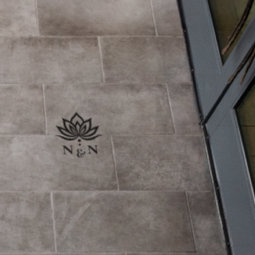 Lotus flower wedding monogram floor decals | Zazzle