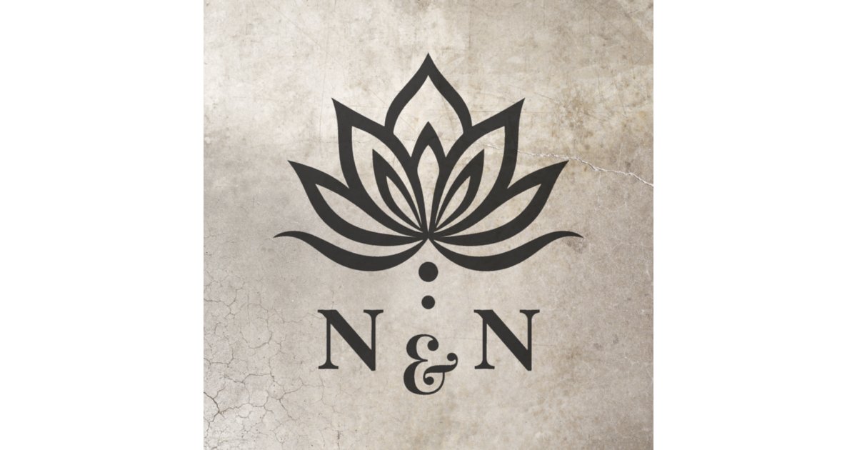 Lotus flower wedding monogram floor decals | Zazzle