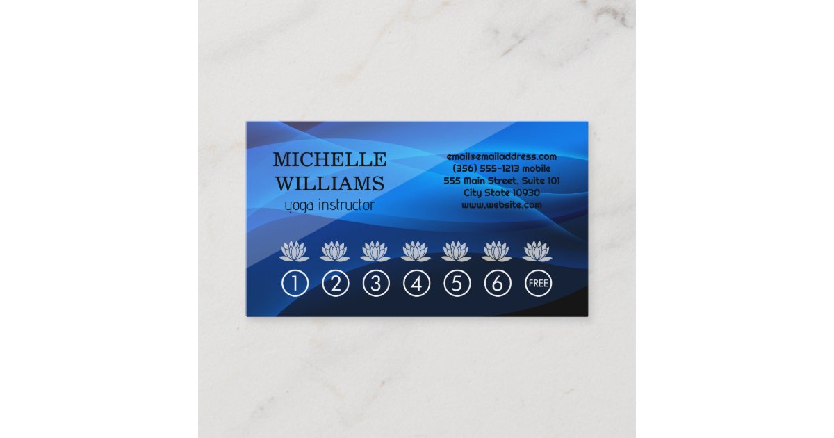 Lotus Flowers Icon Yoga Punch Card | Zazzle