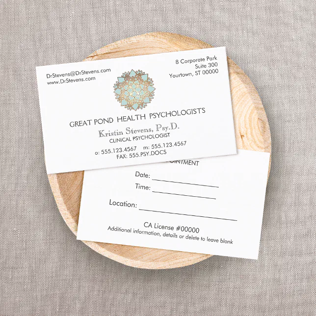 Lotus Holistic Health Counselor Appointment Card | Zazzle