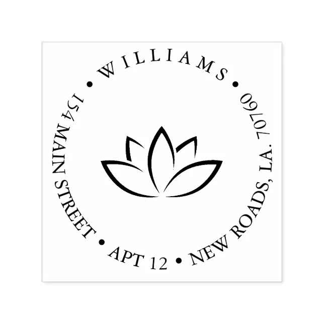 Lotus Return Address Self-inking Stamp | Zazzle