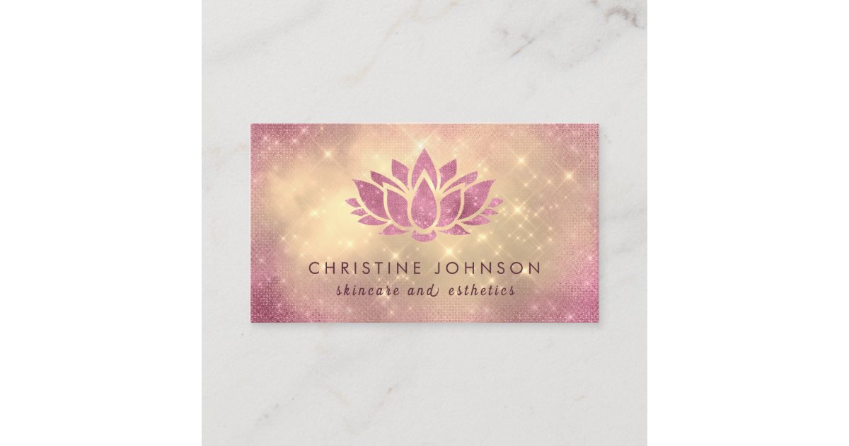 lotus skincare and esthetics business card | Zazzle