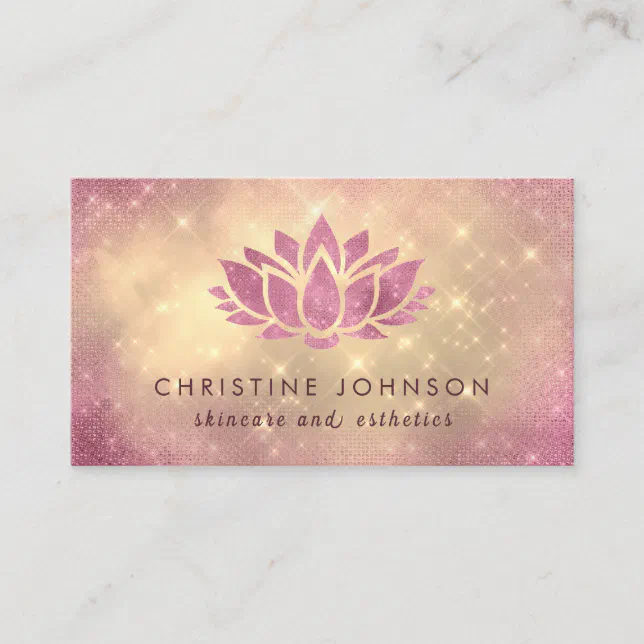 lotus skincare and esthetics business card | Zazzle